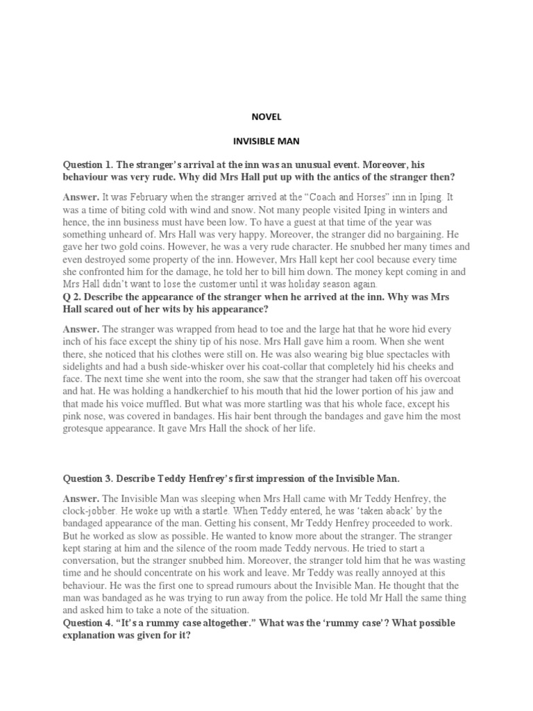 Novel Invisible Man | PDF | The Invisible Man