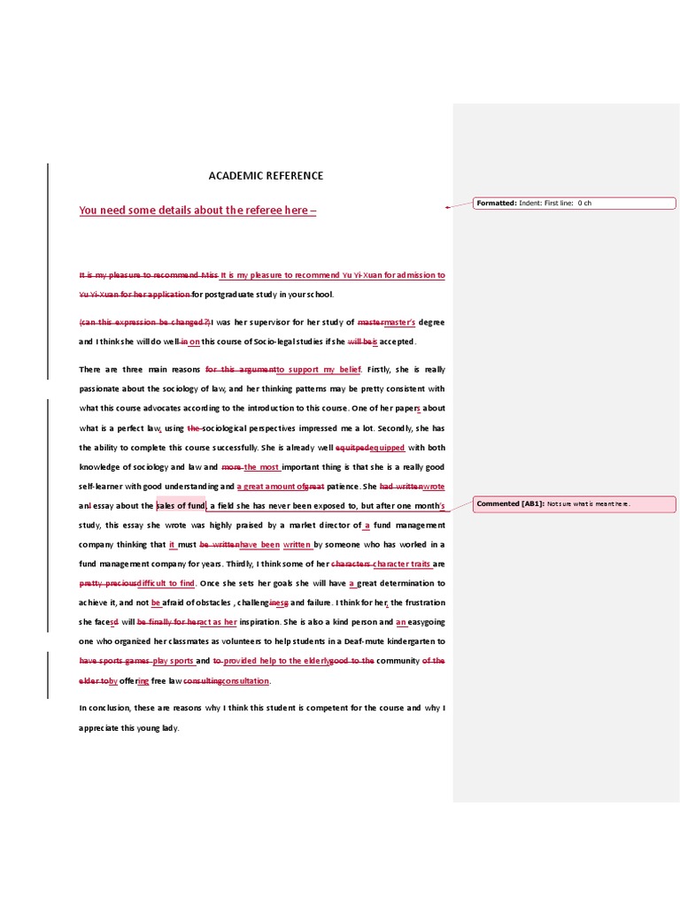 You Need Some Details About The Referee Here - : Academic Reference ...