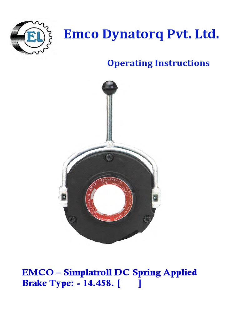 Emco Dynatorq Spring Applied Brake Manual | PDF | Rectifier | Direct ...
