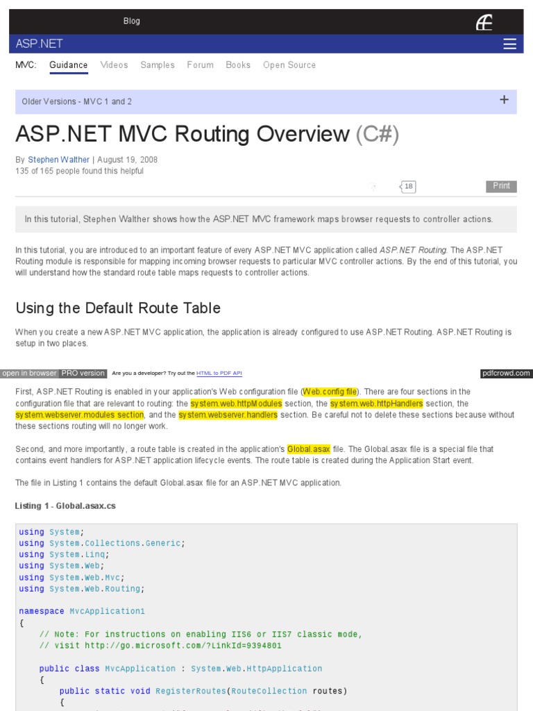 Using The Default Route Table: Videos Samples Forum Books Open Source | PDF | Active Server ...