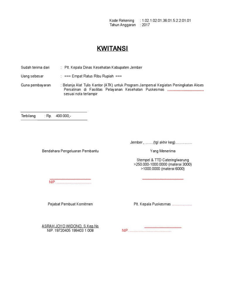 Contoh SPJ ATK | PDF