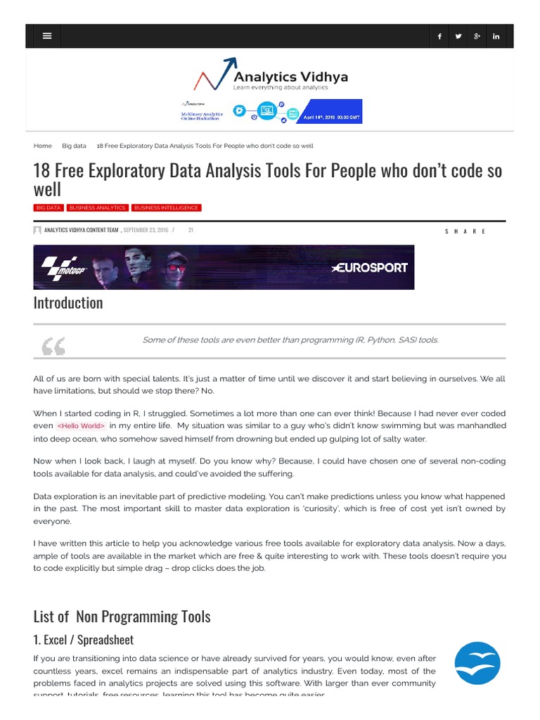 18 Free Exploratory Data Analysis Tools For People Who Don't Code So ...