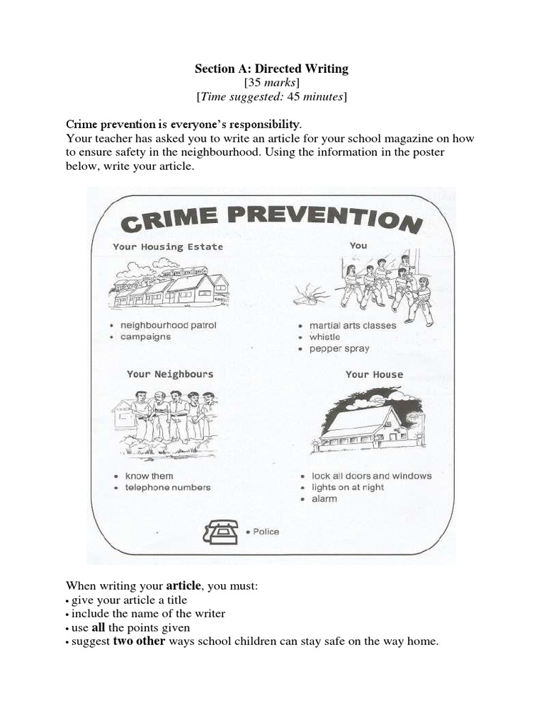 Section A: Directed Writing | PDF