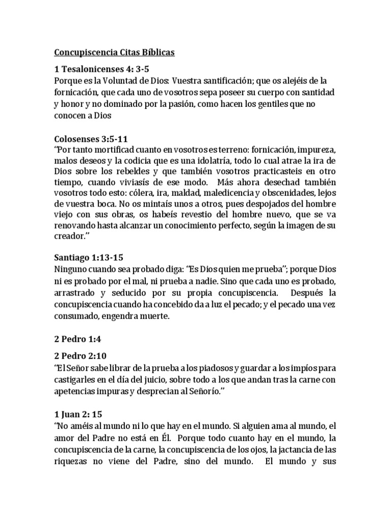 Concupiscencia en la Biblia: Definición y Ejemplos | PDF | Castidad ...