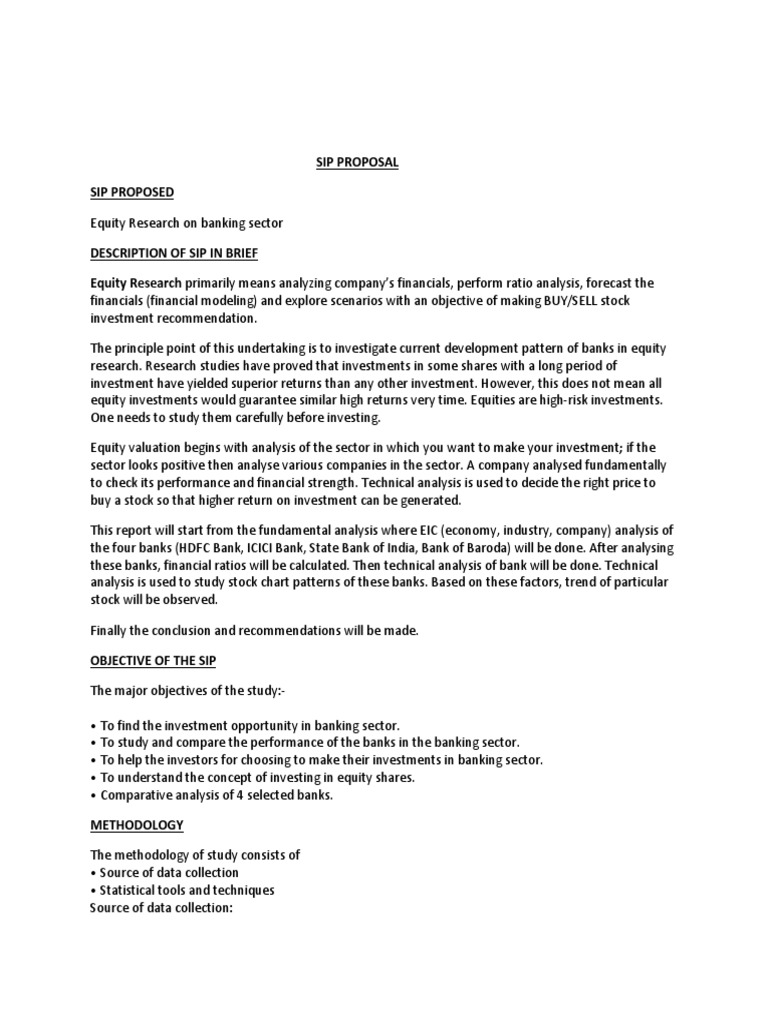 Sip Proposal Sip Proposed | Download Free PDF | Technical Analysis ...