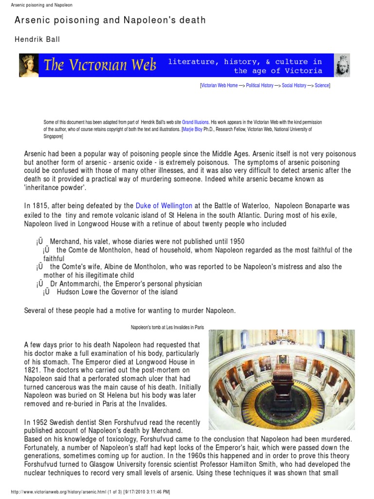 Arsenic Poisoning and Napoleon | PDF | Art