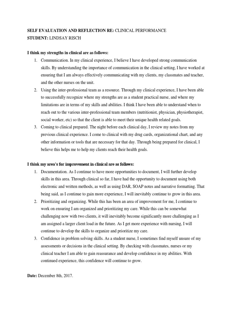 Self Reflection | PDF | Nursing | Change