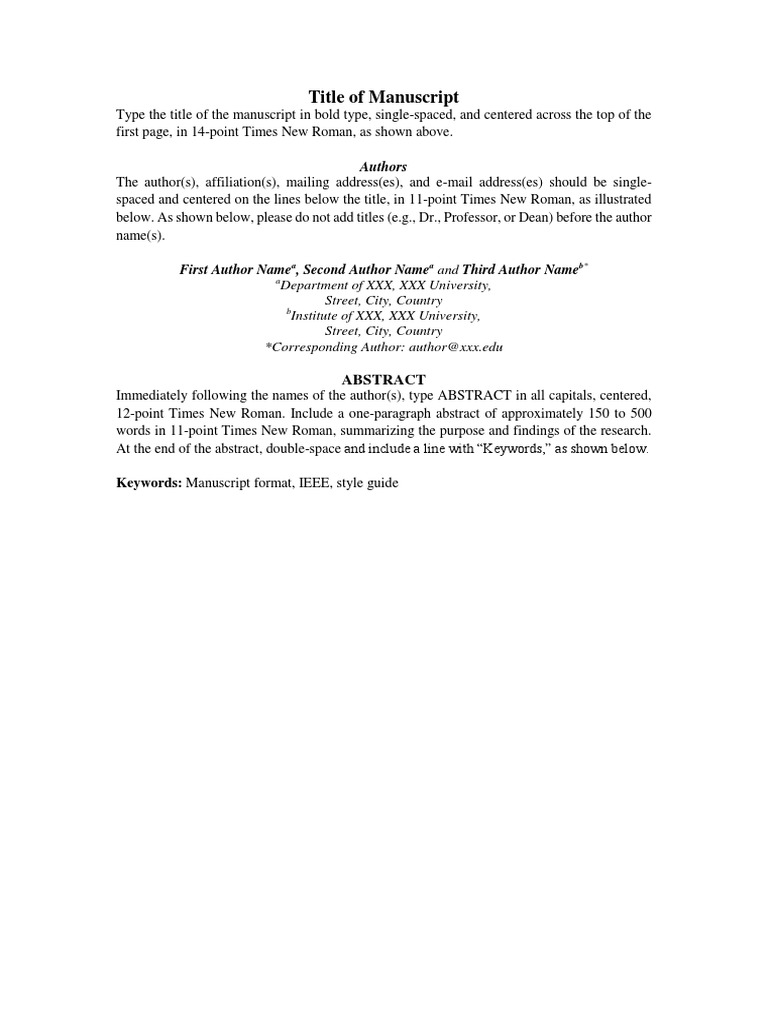 Conf IEEE Abstract Template | PDF