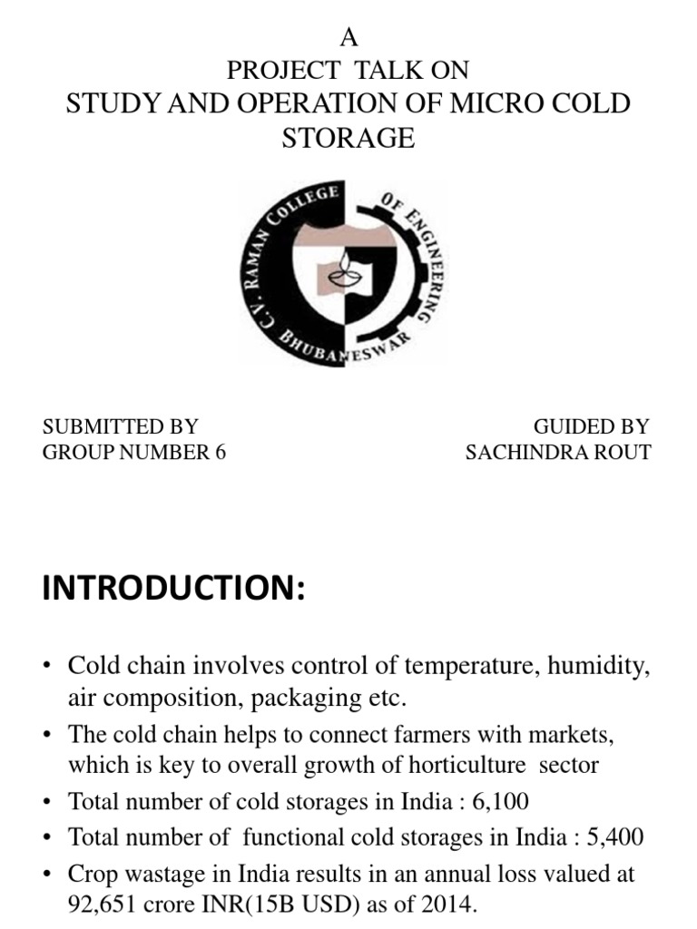 Study And Operation Of Micro Cold Storage A Project Talk On Pdf