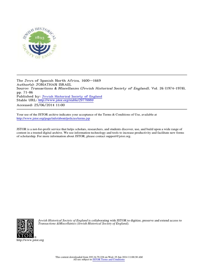 The Jews of Spanish North Africa | PDF | Sephardi Jews | Spain