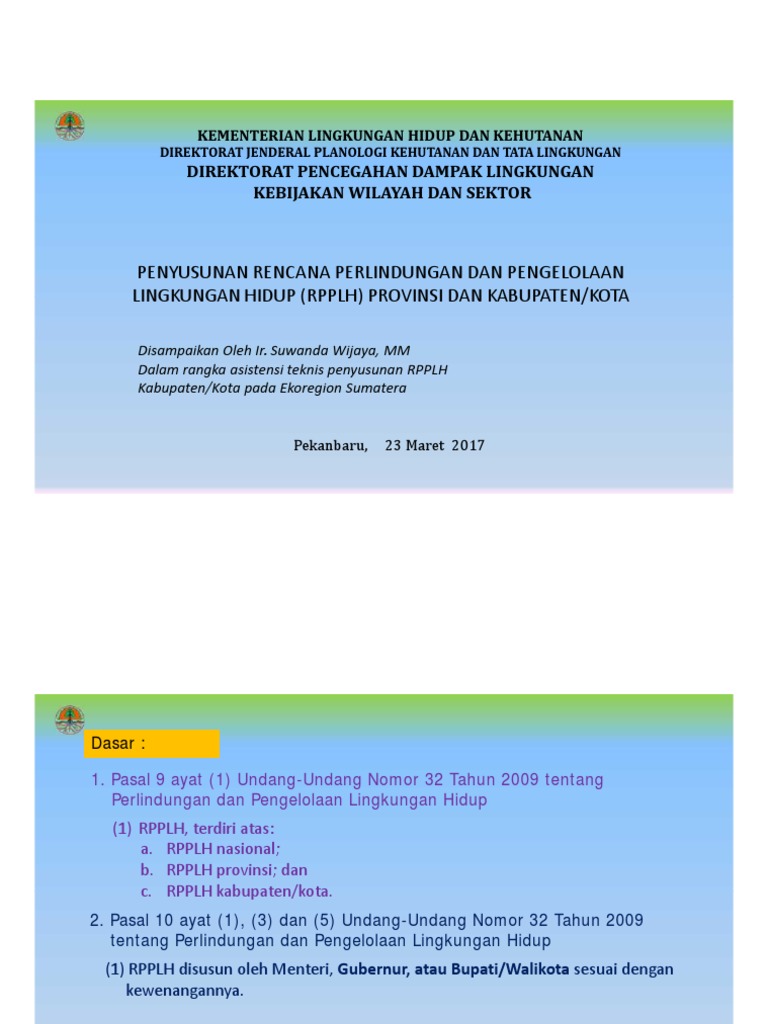 Penyusunan RPPLH Provinsi dan Kabupaten | PDF | Pengembangan Diri ...