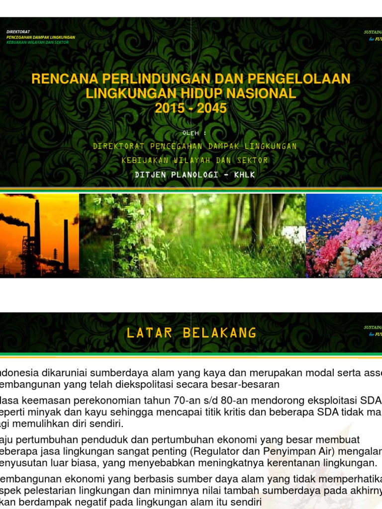 Presentasi RPPLH Nasional-Revisi | PDF