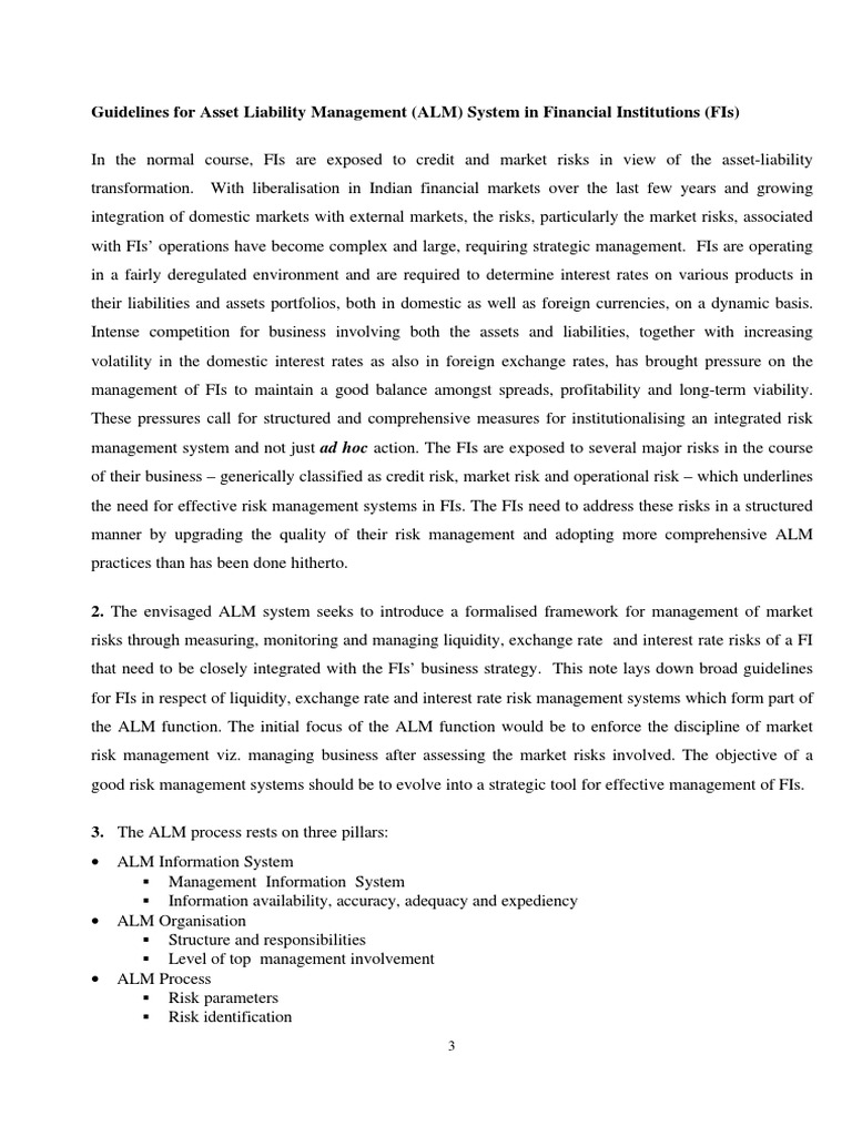 Alm Guidelines by RBI | PDF | Market Liquidity | Interest