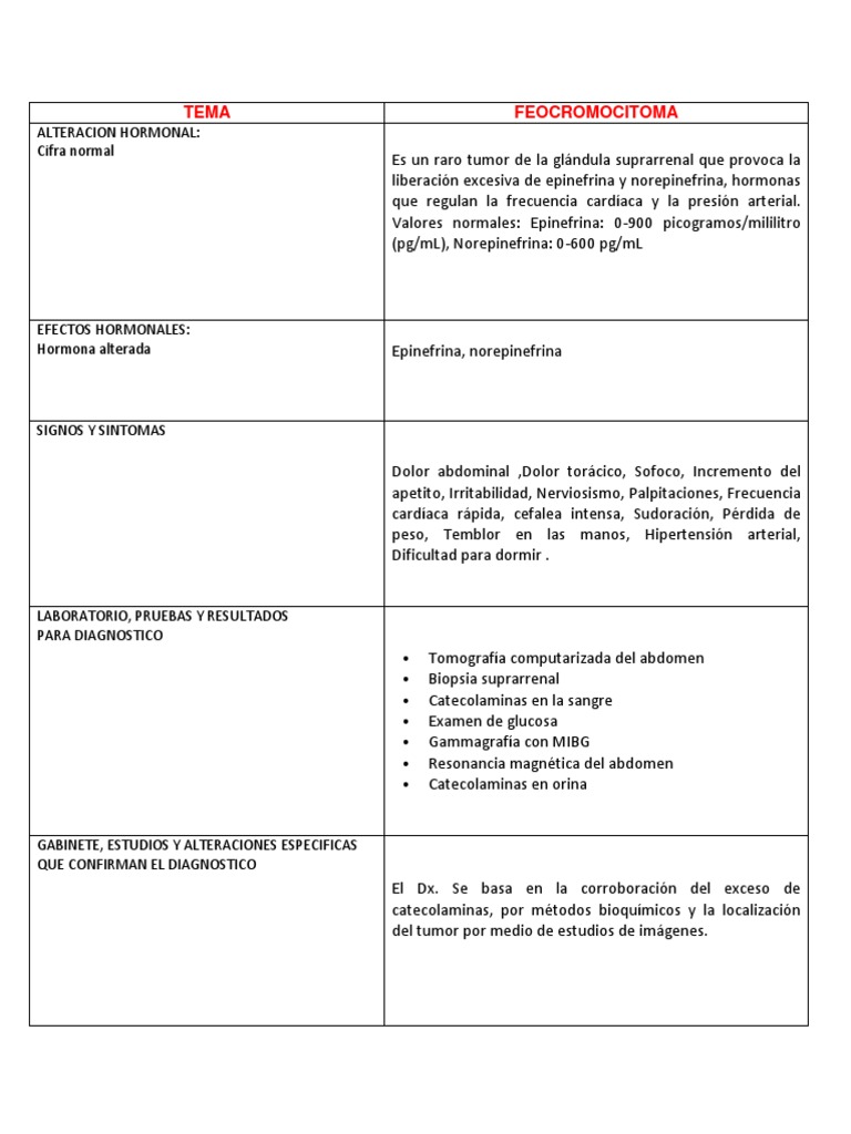FEOCROMOCITOMA | PDF | Epinefrina | Glándula suprarrenal
