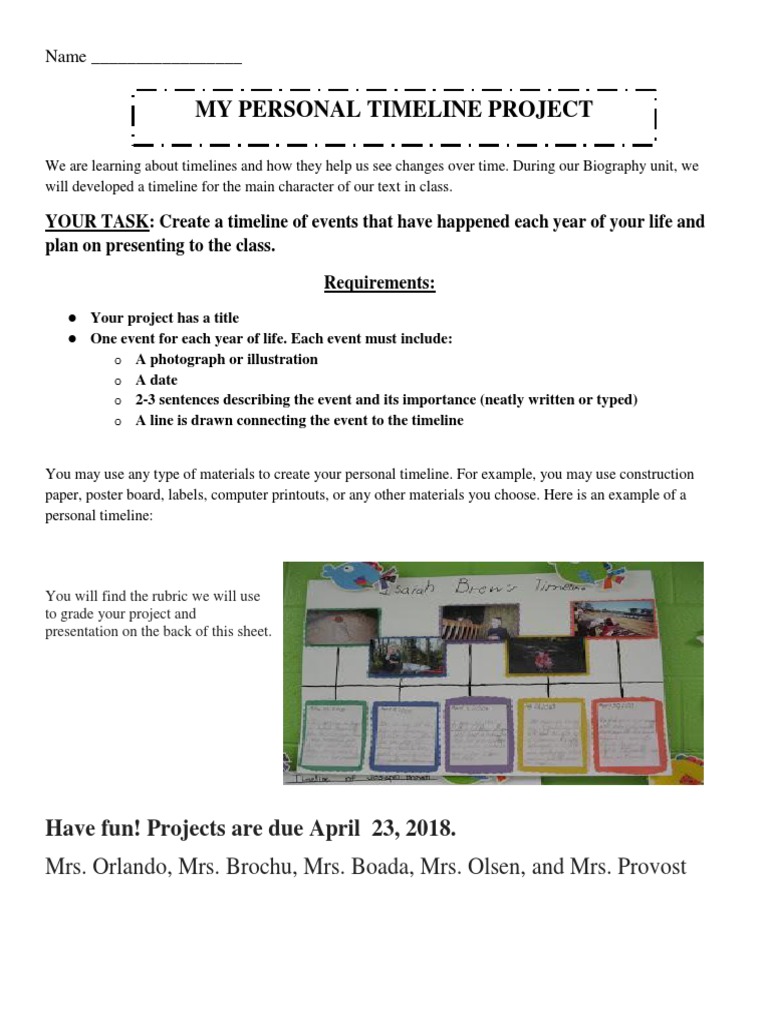 Timeline Project and Rubric 2018 | Download Free PDF | Cognition ...