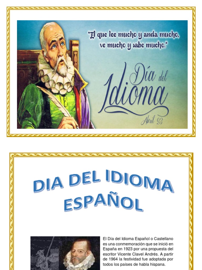 Celebración del Día del Idioma Español | PDF | Lengua española | Miguel ...