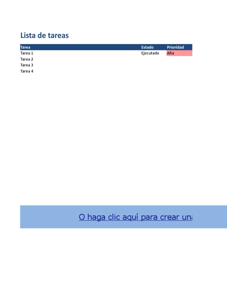 To Do List Excel Template ES2 | PDF