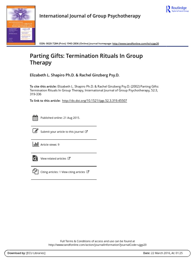 Group Termination Shapiro2002 | PDF | Group Psychotherapy | Psychotherapy