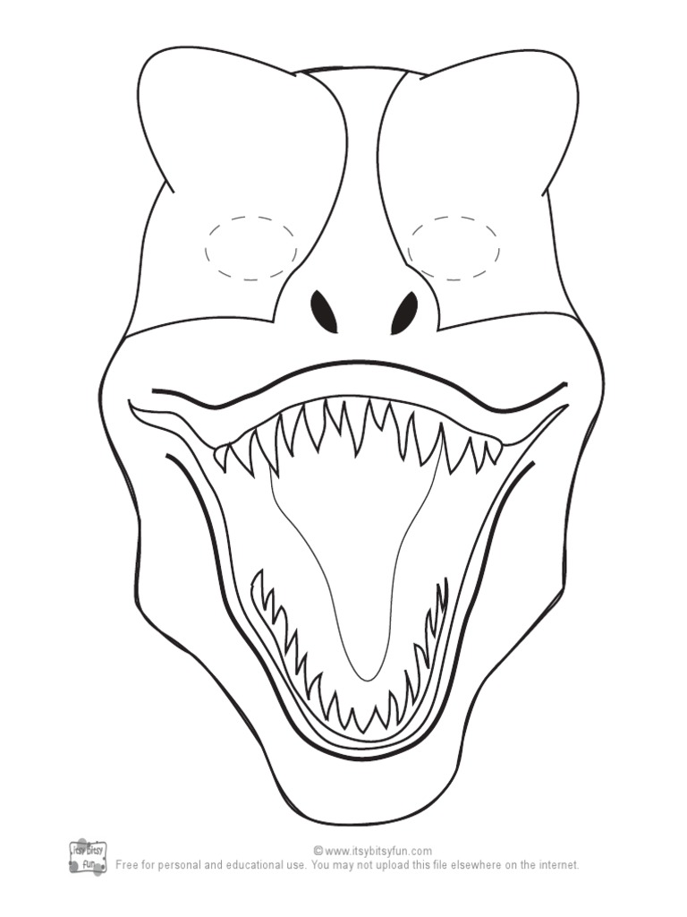 Dinosaur Masks To Color | PDF