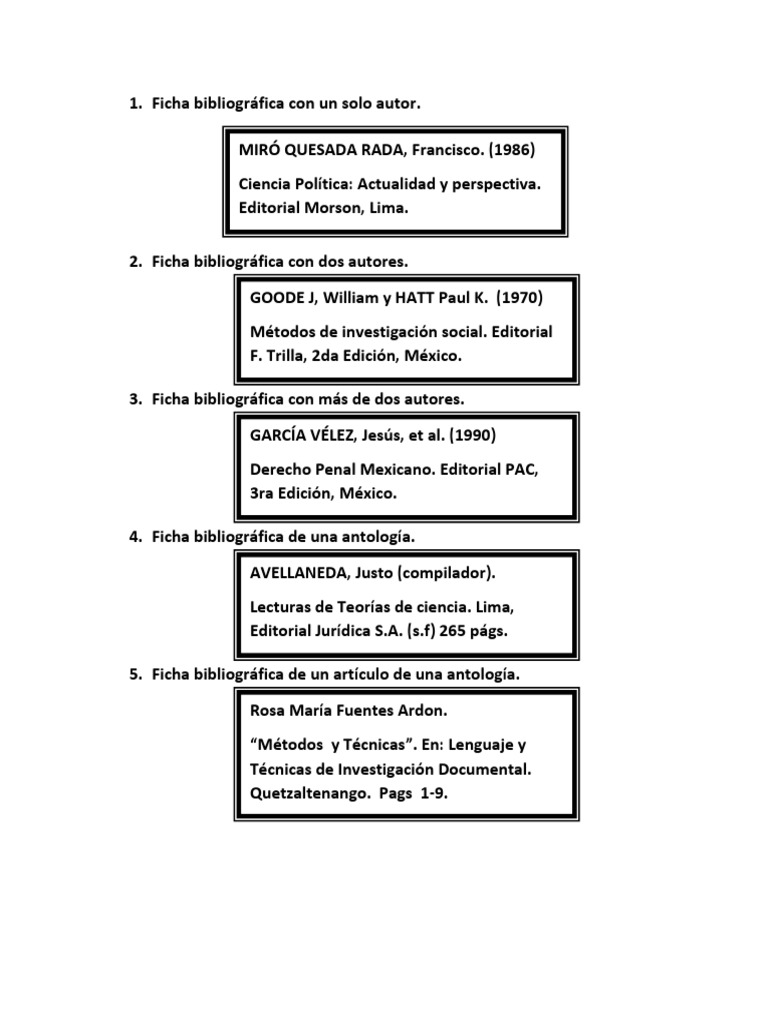 16 Ejemplos de Fichas Bibliográficas | Ciencia (general) | Ciencia