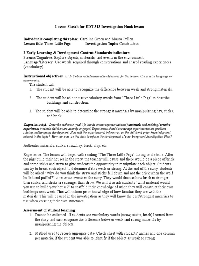 Edt313 Hook Lesson | PDF | Vocabulary | Experience