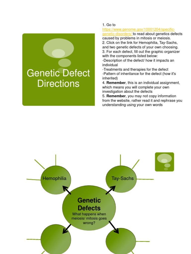 Graphic Organizer Genetic Defect Fill in | PDF | Genetic Disorder ...