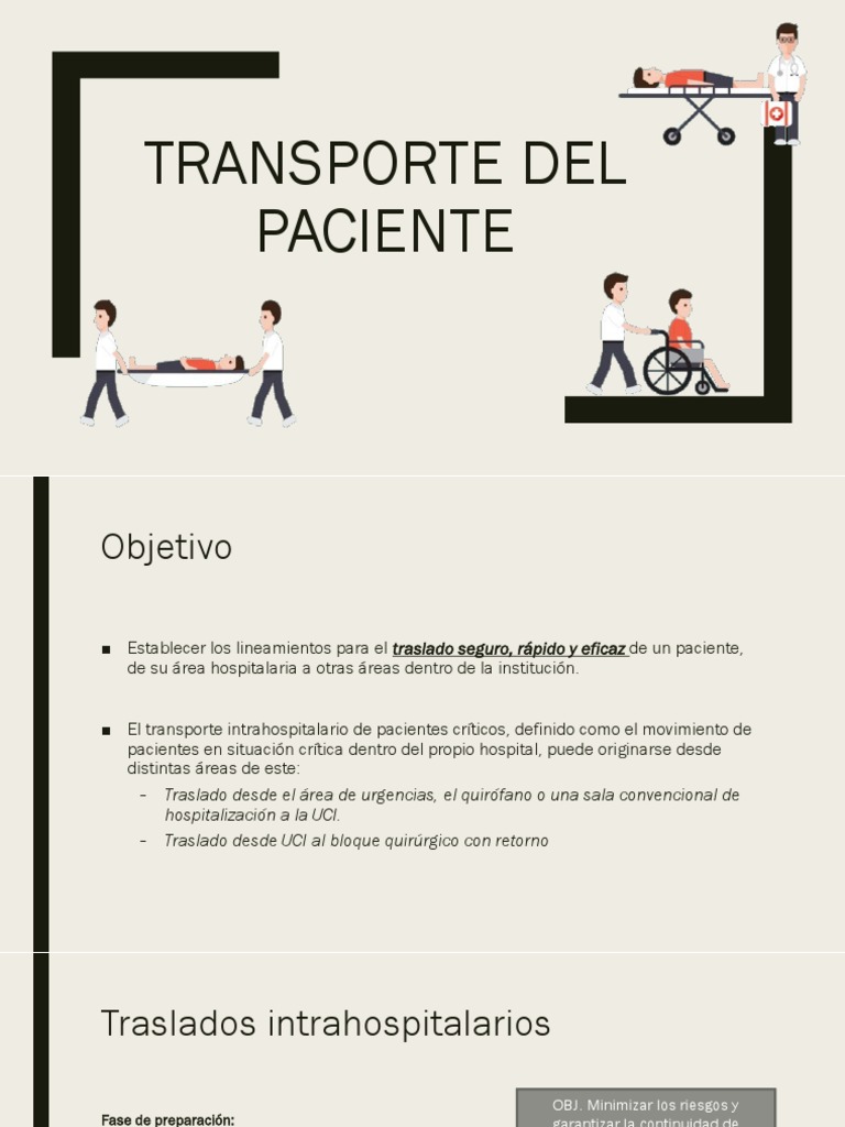 Transporte Del Paciente | PDF | Anestesia | Especialidades Medicas