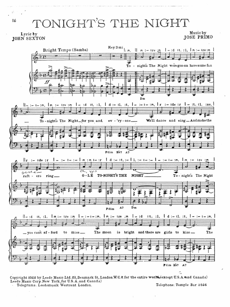 Tonight's The Night | PDF