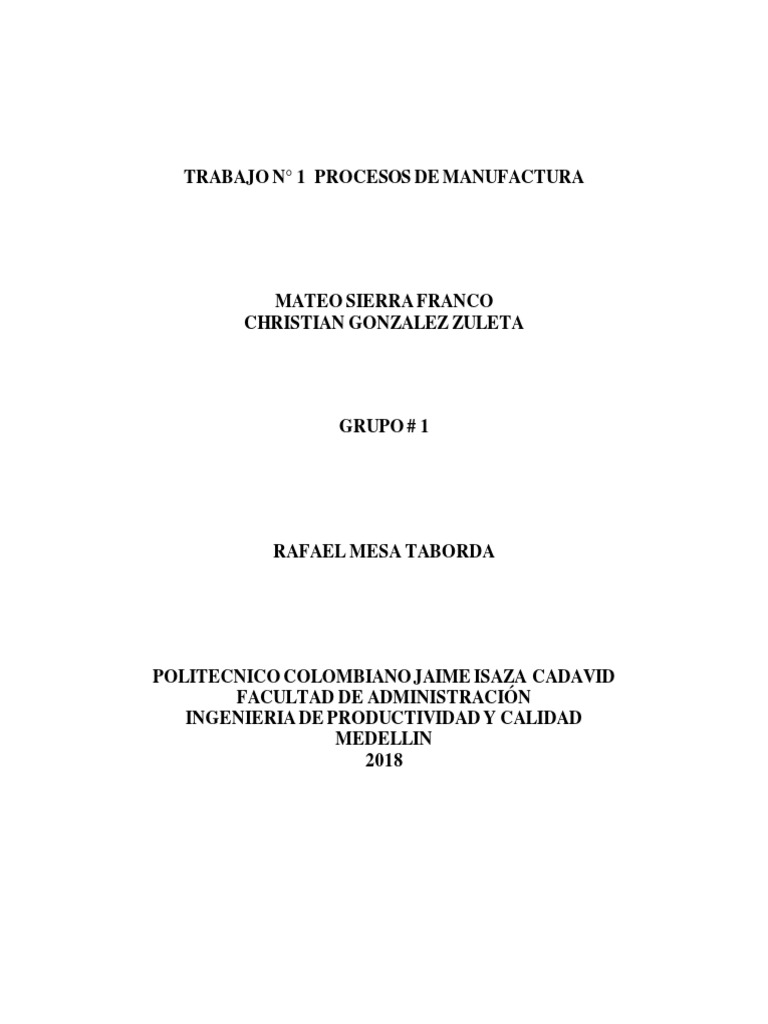 Procesos Manufactura Ejercicio 13.14 "Procesos de Manufactura, Mikell Groover, Tercera Edición ...