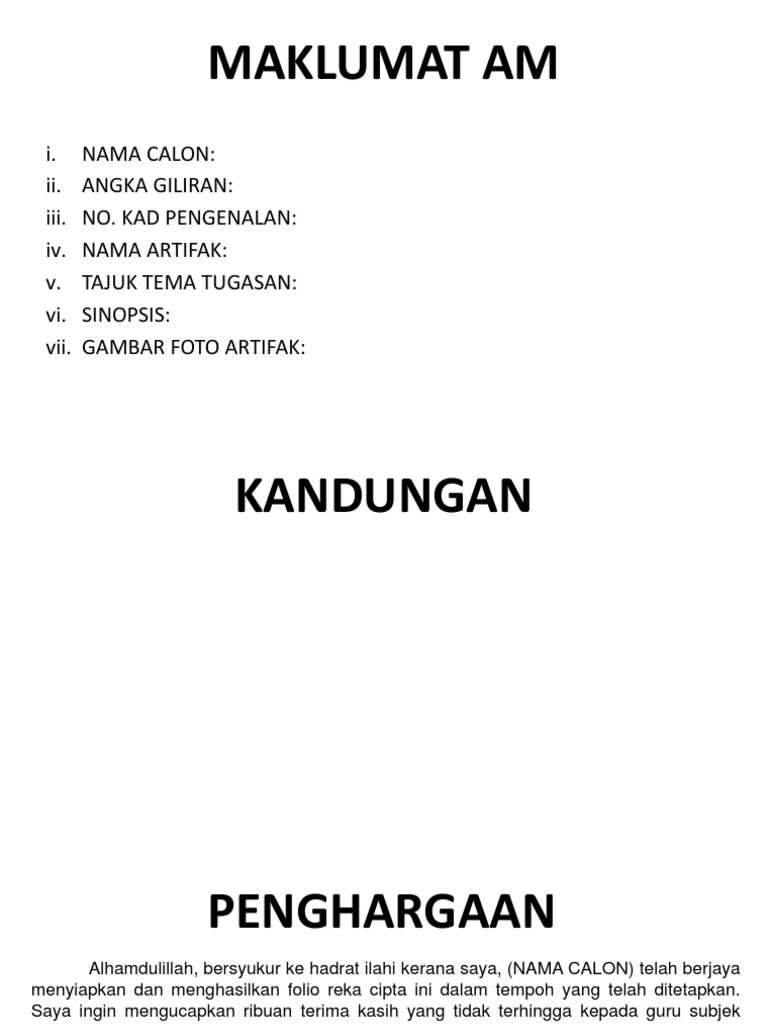 Draf Folio Reka Cipta | PDF