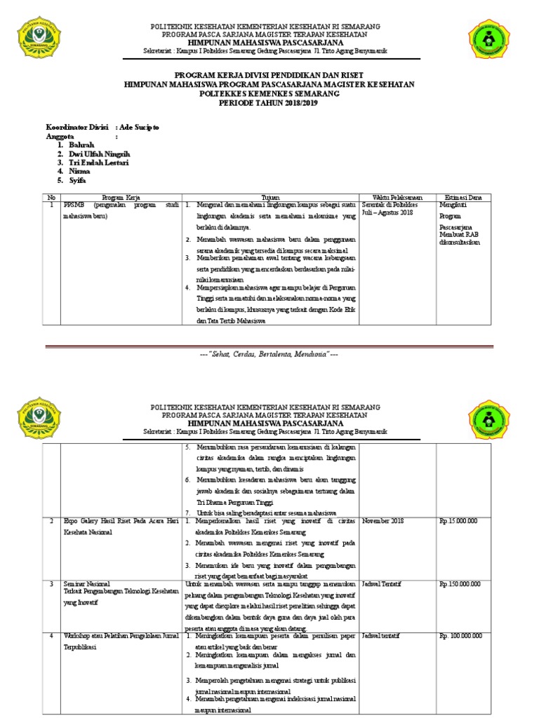Proker Hima Divisi Pendidikan Dan Riset | PDF