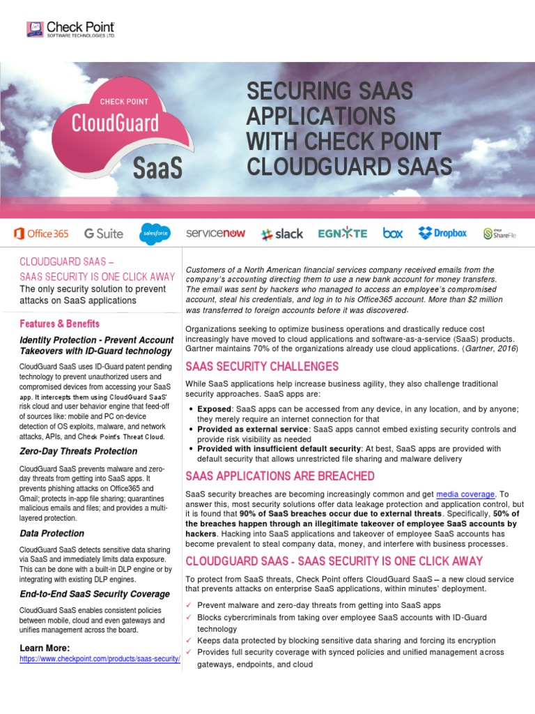 CheckPoint Cloudguard Saas | PDF | Computer Security | Security
