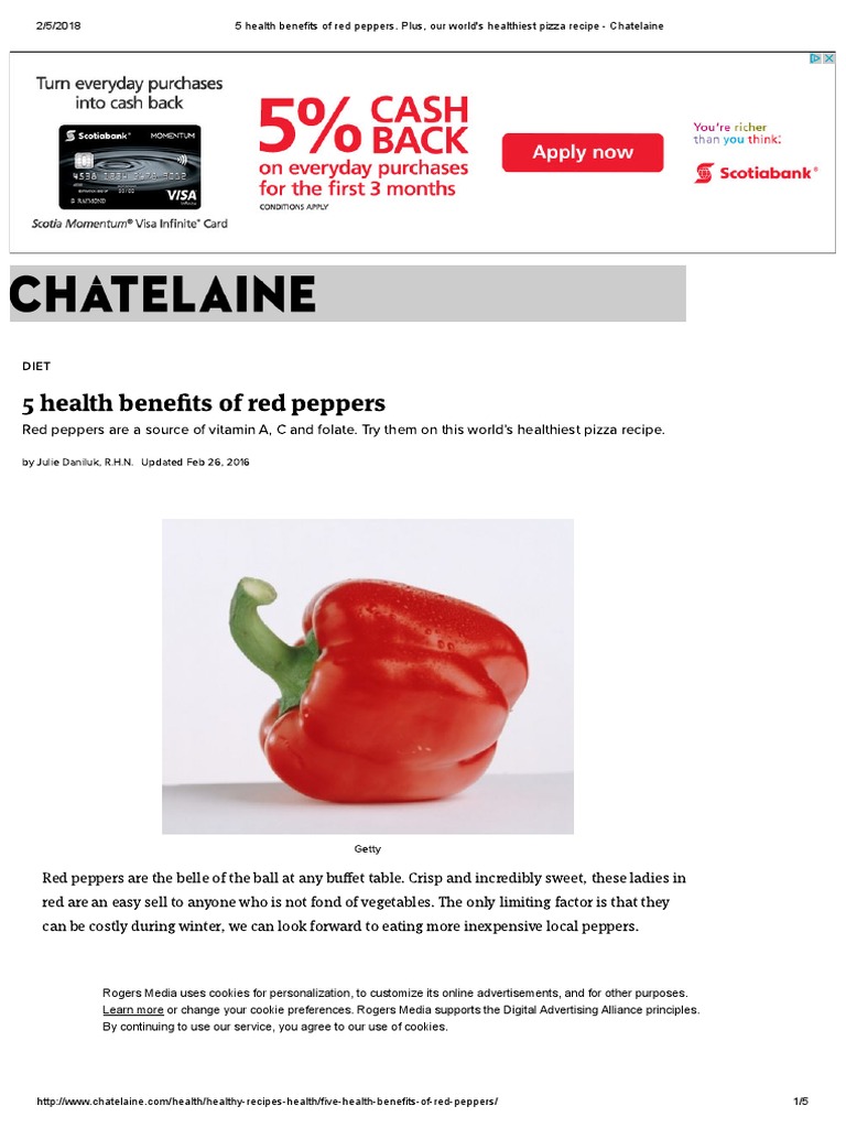 5 Health Benefits of Red Peppers PDF | PDF | Chili Pepper | Pesto