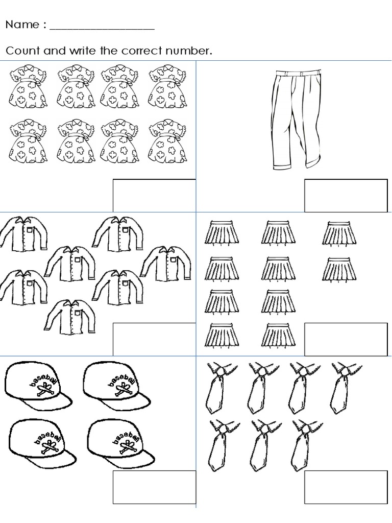 Mathemathic Worksheet (Count and Write The Correct Number) | PDF