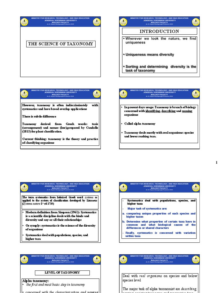The Science of Taxonomy PDF | PDF | Taxonomy (Biology) | Organisms