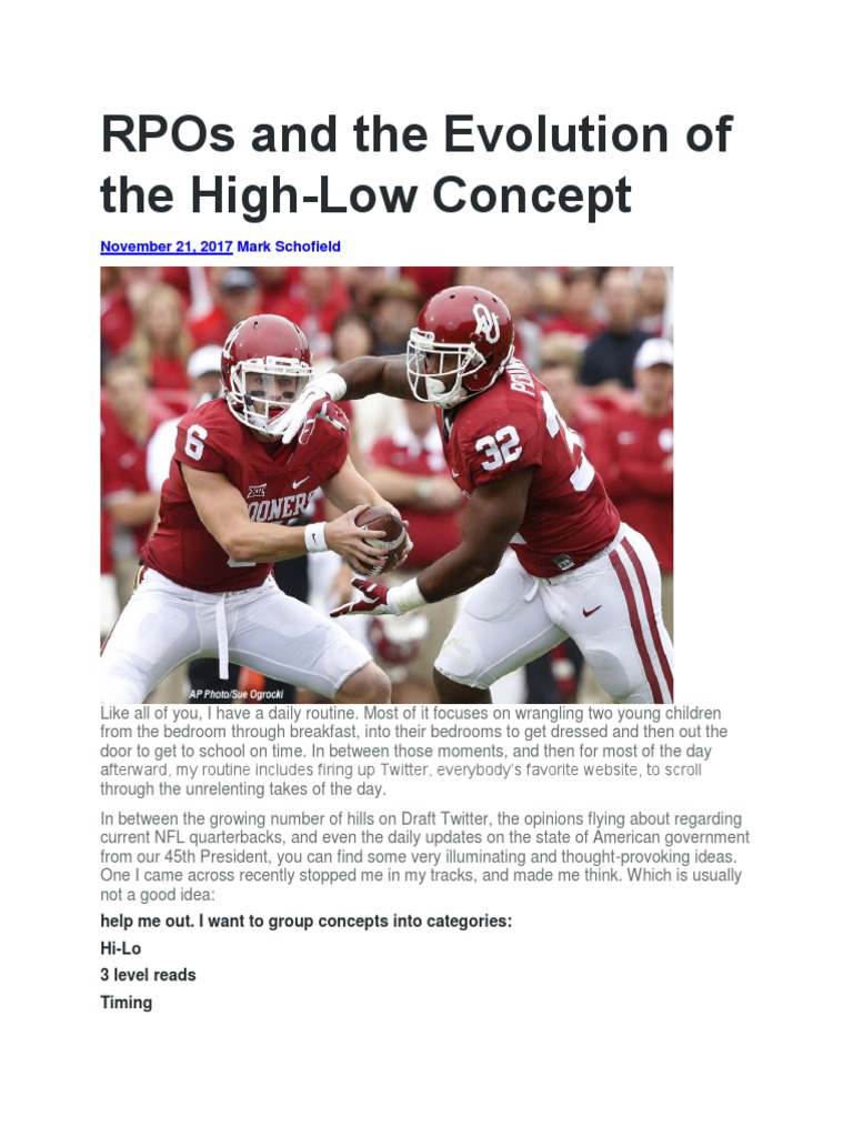 RPOs and The Evolution of The HighLow Concept | PDF | Florida Gators ...