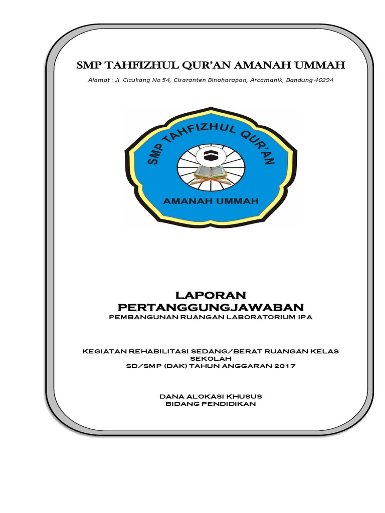 Laporan Pembangunan Laboratorium IPA SMP | PDF | Kesehatan Holistik ...