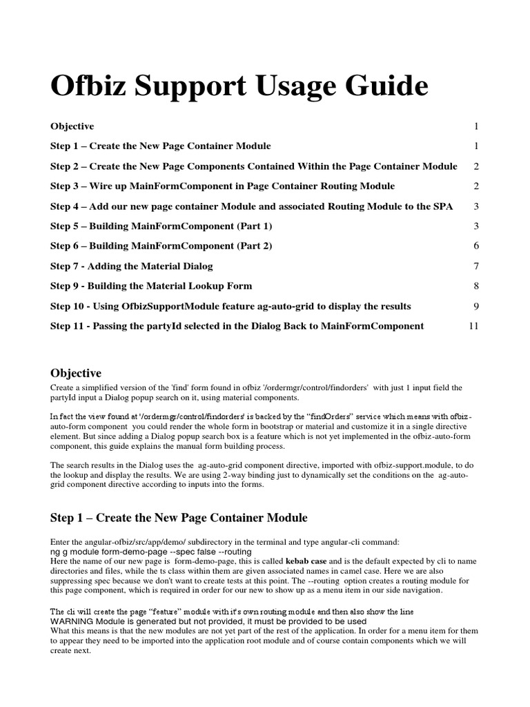 Ofbiz Support Angular Cli Guide | PDF | Command Line Interface | Parameter (Computer Programming)