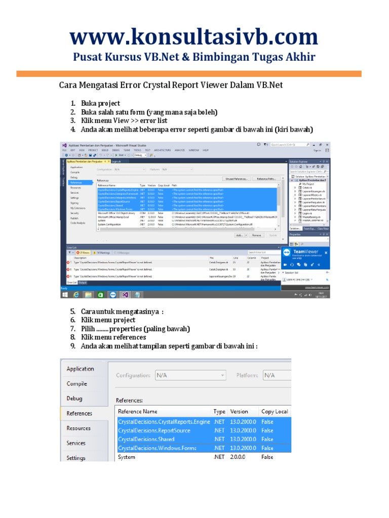 Cara Mengatasi Error Crystal Report Viewer Dalam | PDF | Seni | Komputer