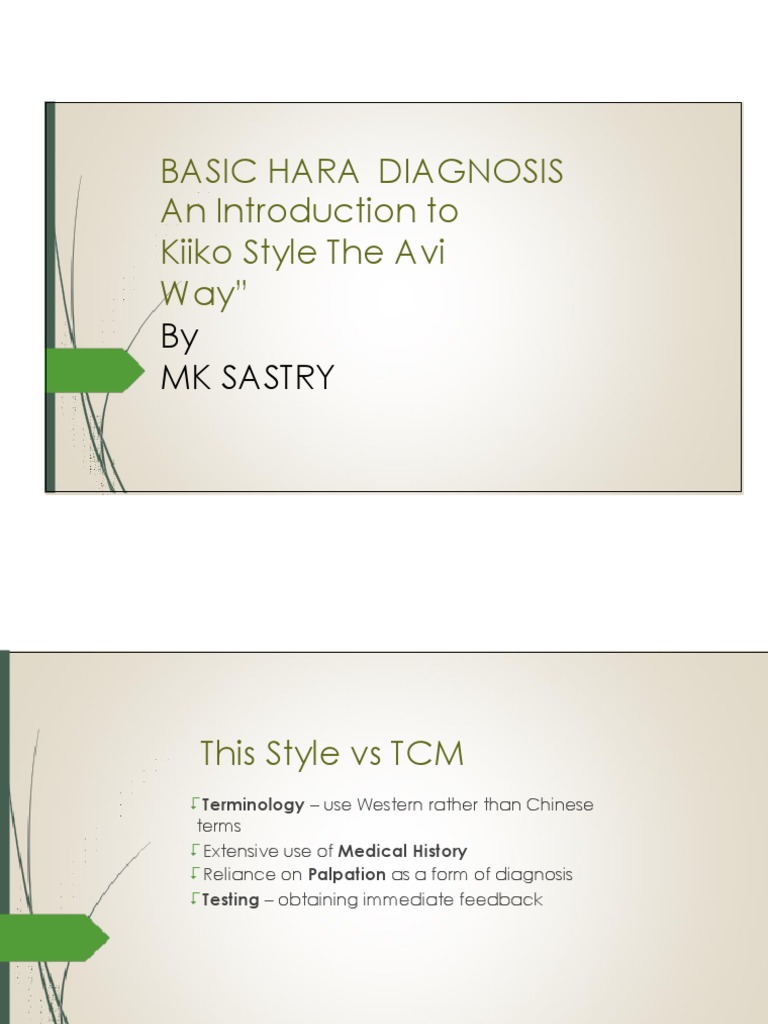 Basic Hara Diagnosis An Introduction To Kiiko Style The Avi Way" | PDF ...