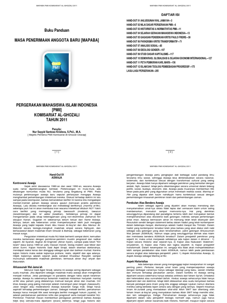 Buku Panduan MAPABA PMII 2011 | PDF