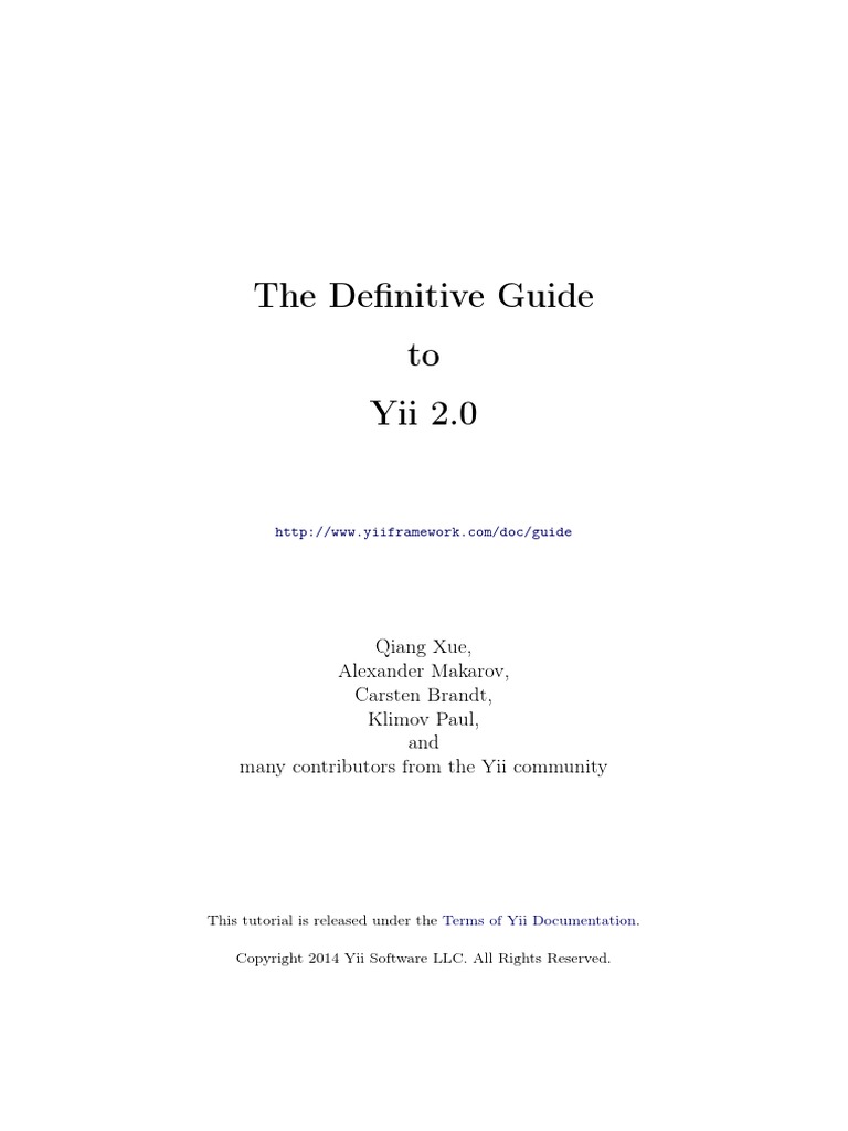 Yii Guide 2.0 en PDF | PDF | Php | Class (Computer Programming)