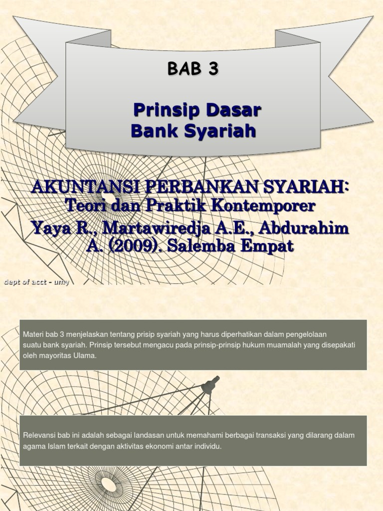 Bab 3 - Prinsip Dasar Bank Syariah | PDF
