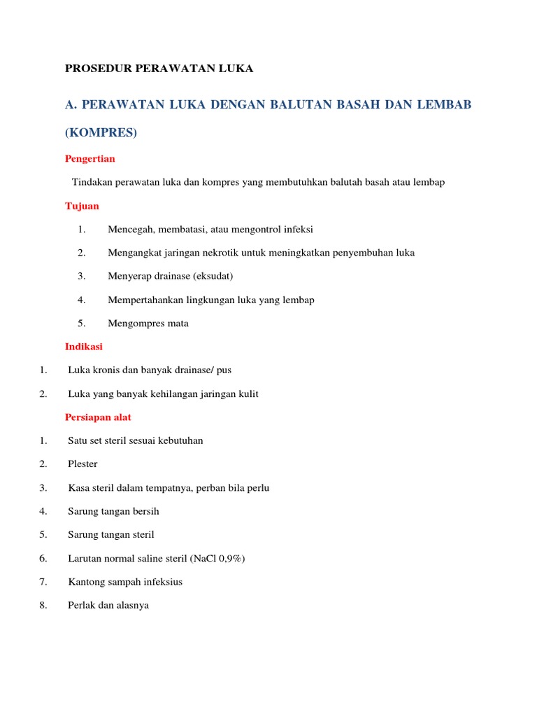 Prosedur Perawatan Luka | PDF