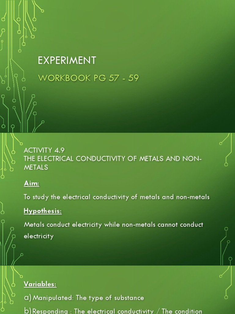 Experiment - The electrical conductivity and Heat Conductivity Metal ...