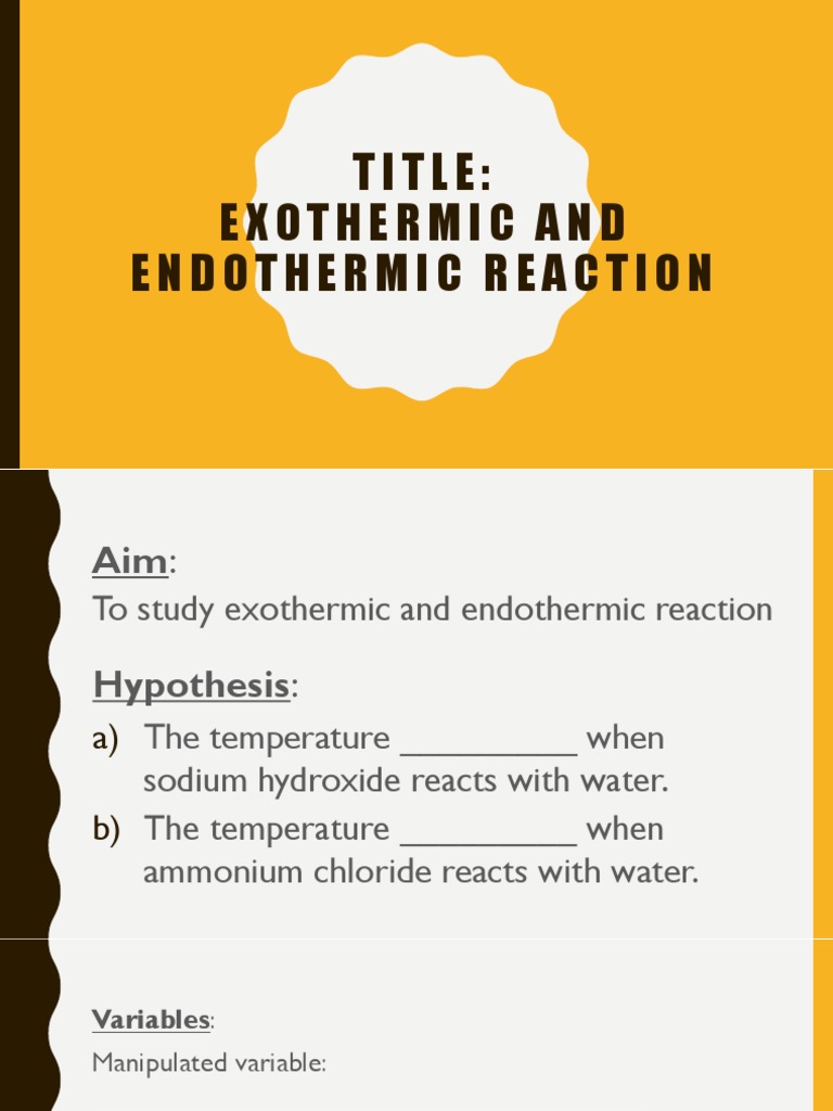 Experiment-Exothermic Reaction | PDF