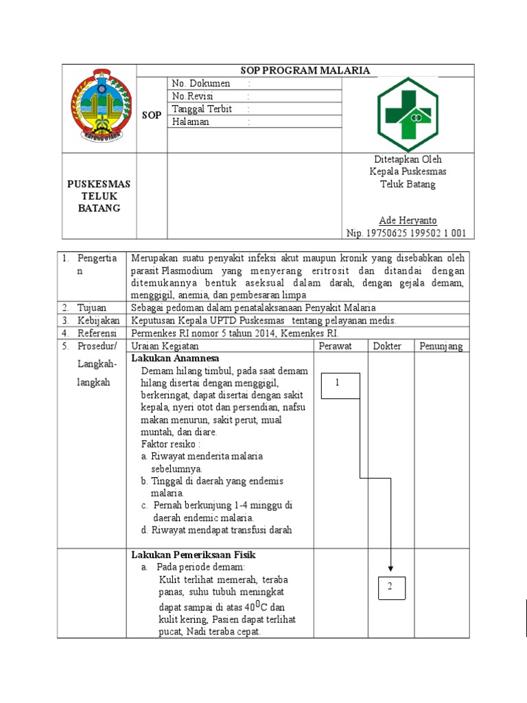 Sop Program Malaria | PDF