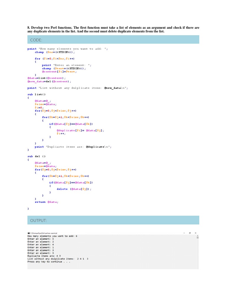 Code:: "How Many Elements You Want To Add: " | PDF | Perl | Command ...