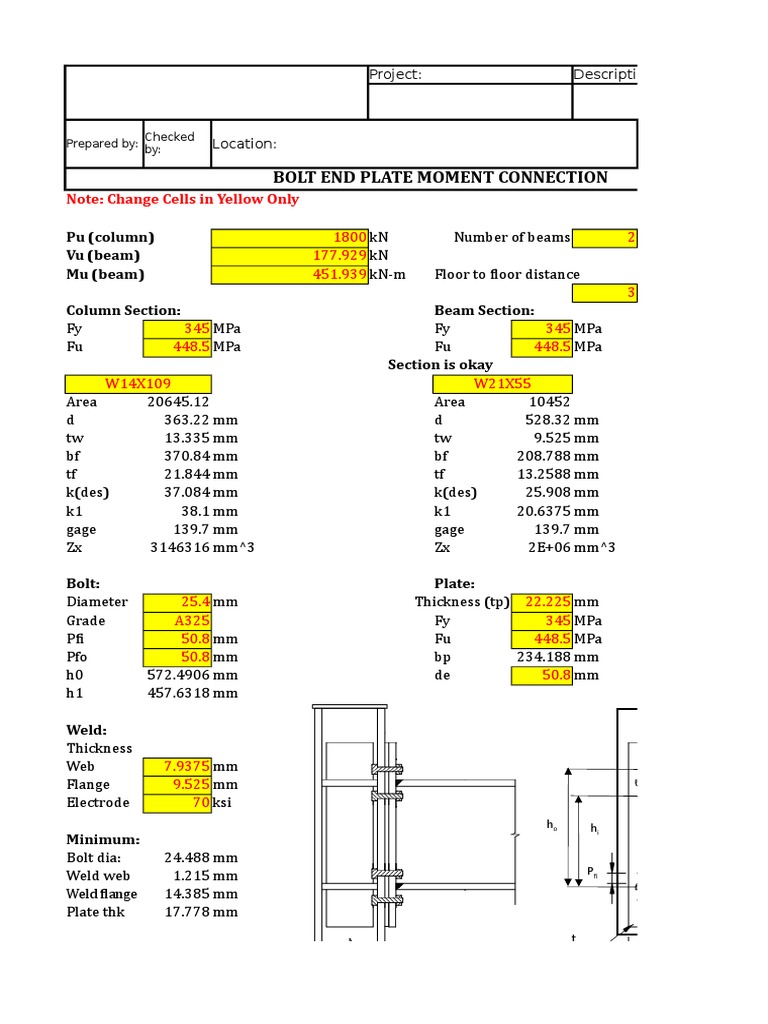 Bolt End Plate Moment Connection | PDF