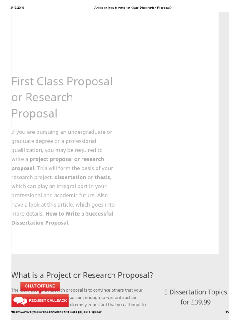Article On How To Write 1st Class Dissertation Proposal | PDF | Thesis | Academia